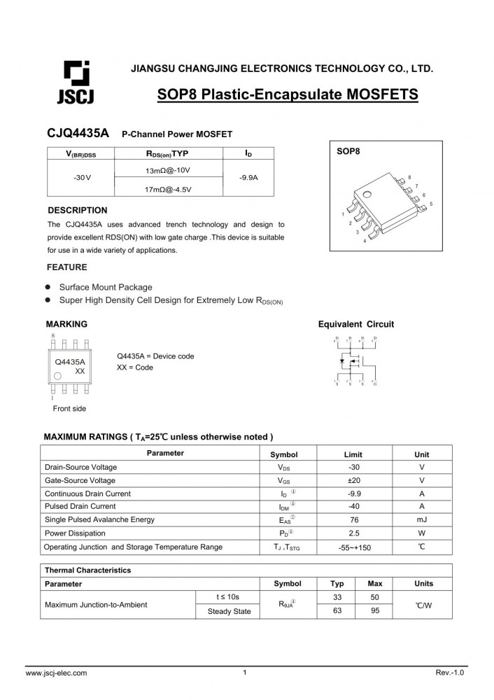 CJQ4435A datasheet page 1