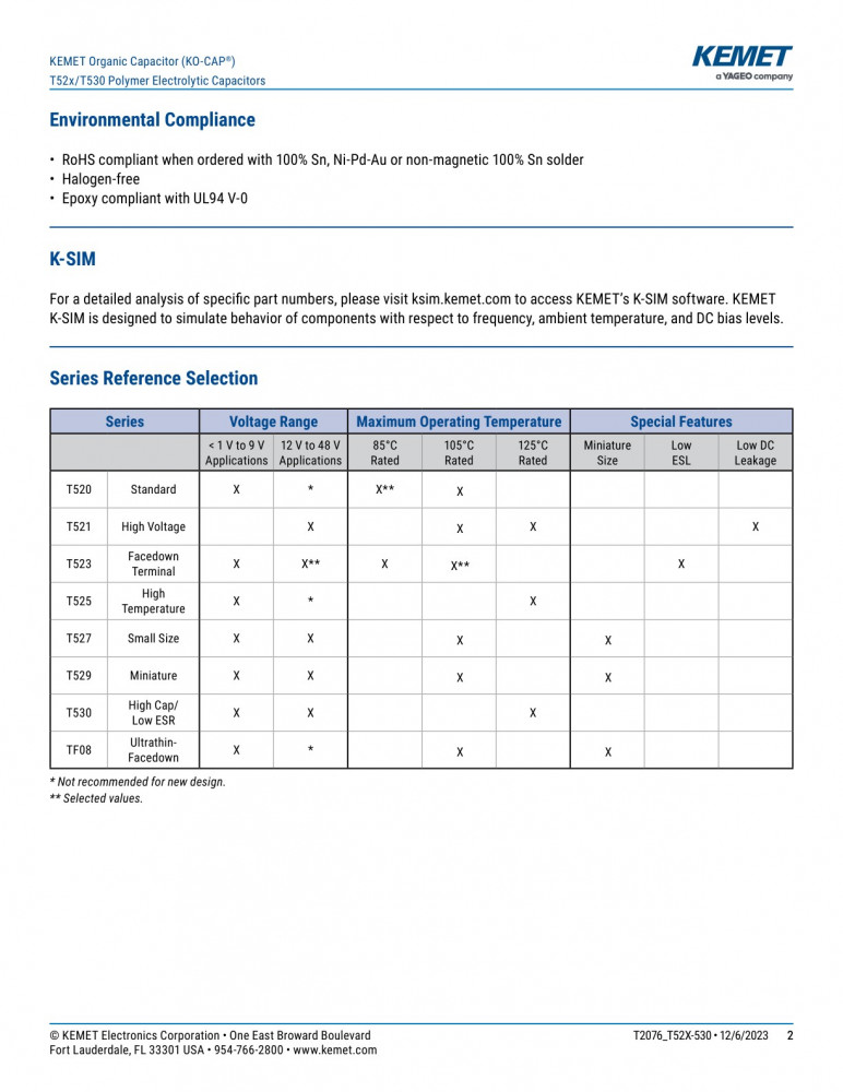 KEMET KO-CAP datasheet page 2