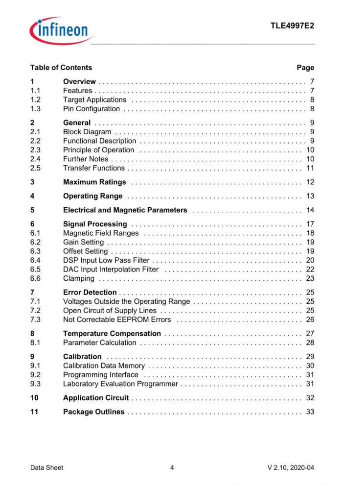TLE4997E2 datasheet page 4