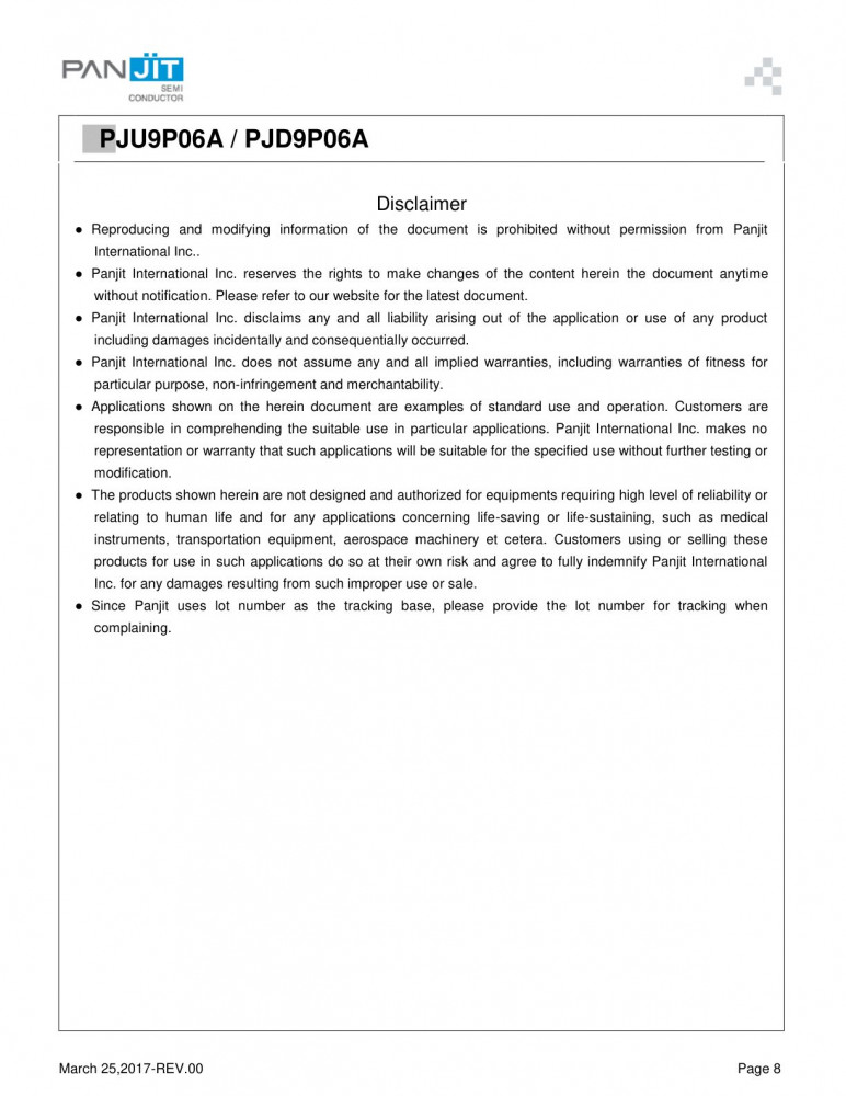 PJD9P06A datasheet page 8