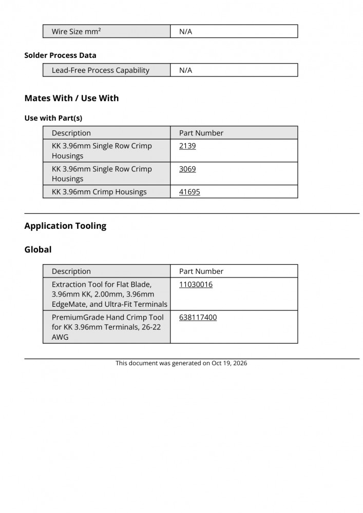 Molex KK 396 product specification page 3
