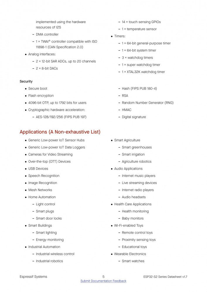 ESP32-S2 documentation page 5