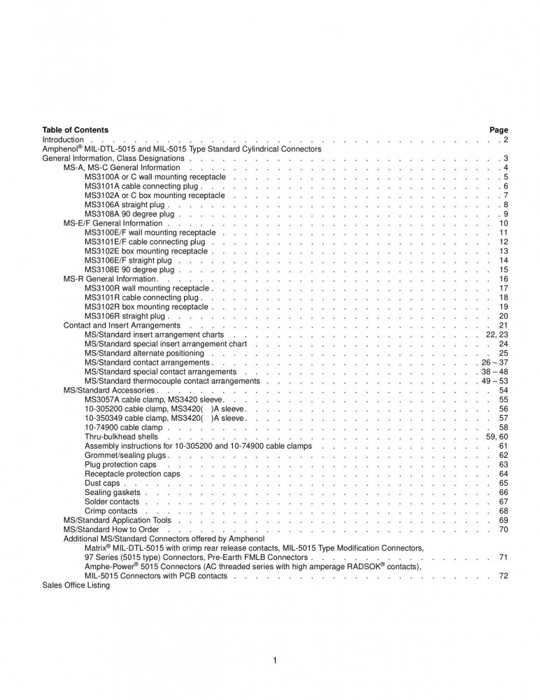 Amphenol MS/Standard catalog page 2