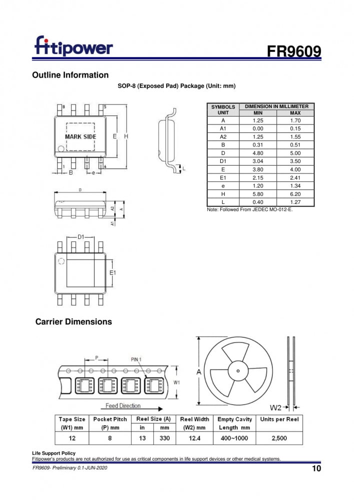FR9609SP datasheet page 10