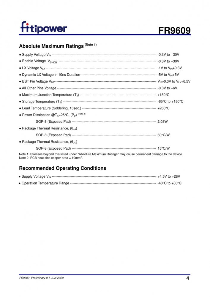 FR9609SP datasheet page 4