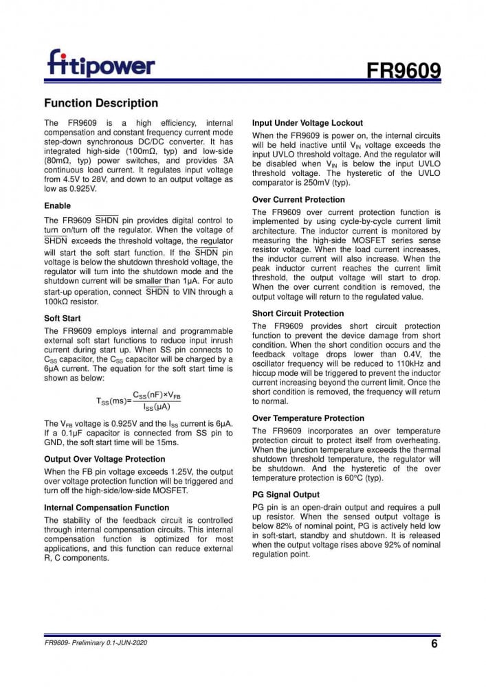 FR9609SP datasheet page 6