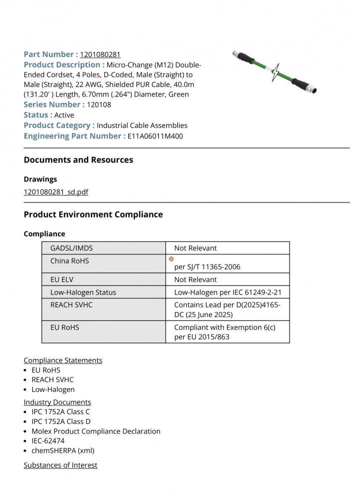Molex drawing page 1