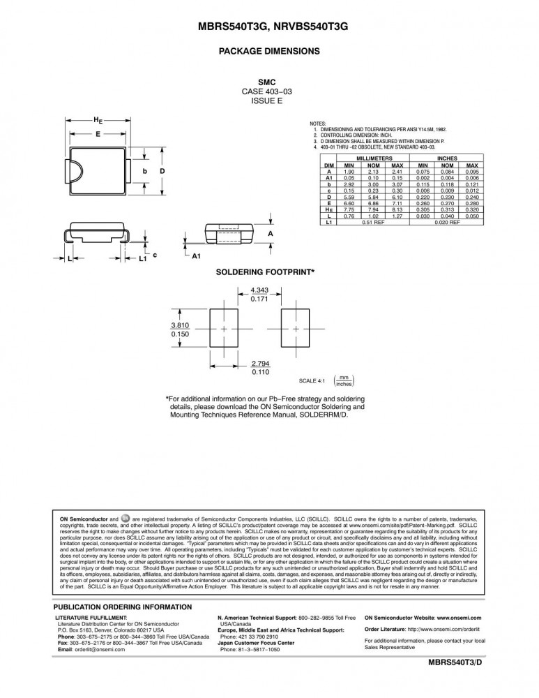MBRS540T3G technical document page 5