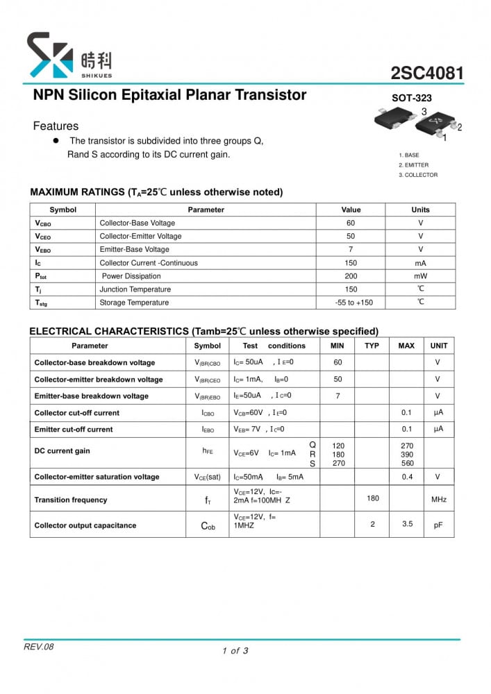 2SC4081R datasheet page 1