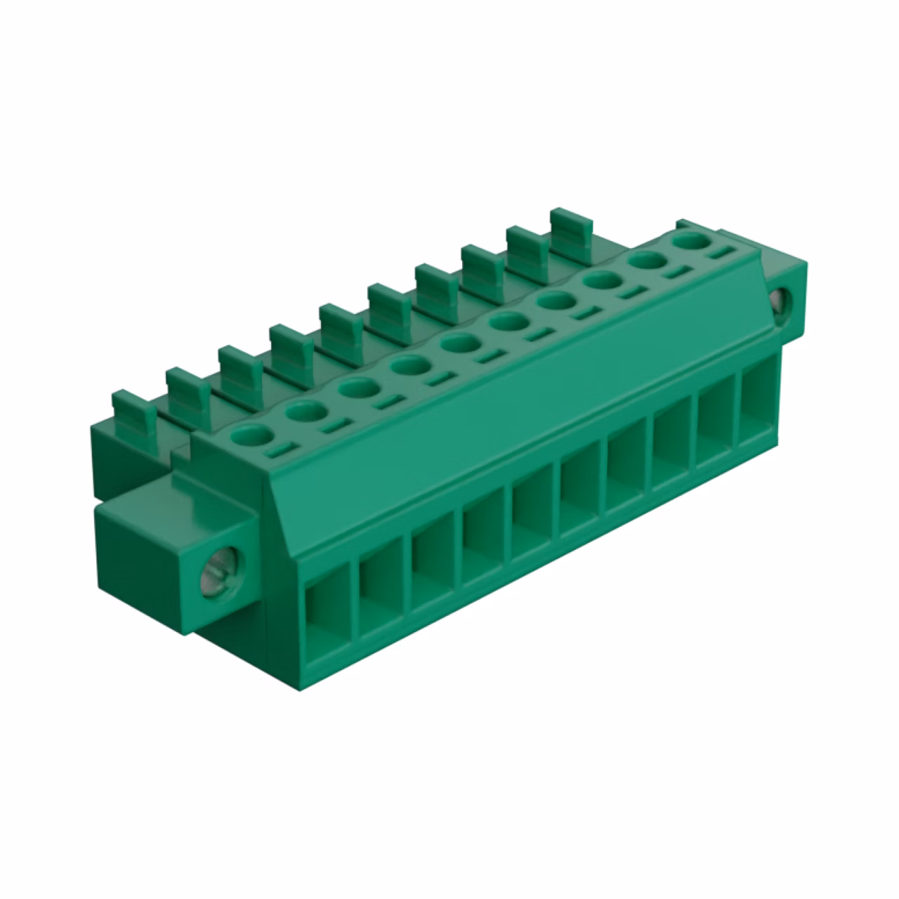 3.50mm Pitch Eurostyle Horizontal Plug, with Retention Screws, Green Housing, 10 Circuits for sale