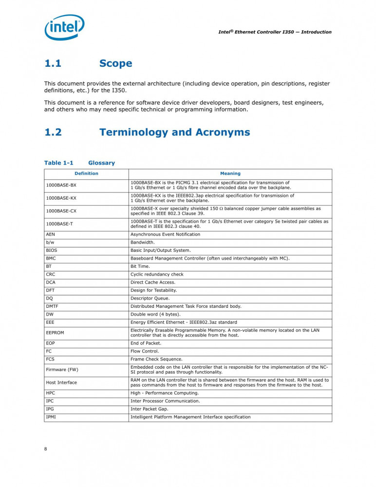 Intel I350 datasheet page 8
