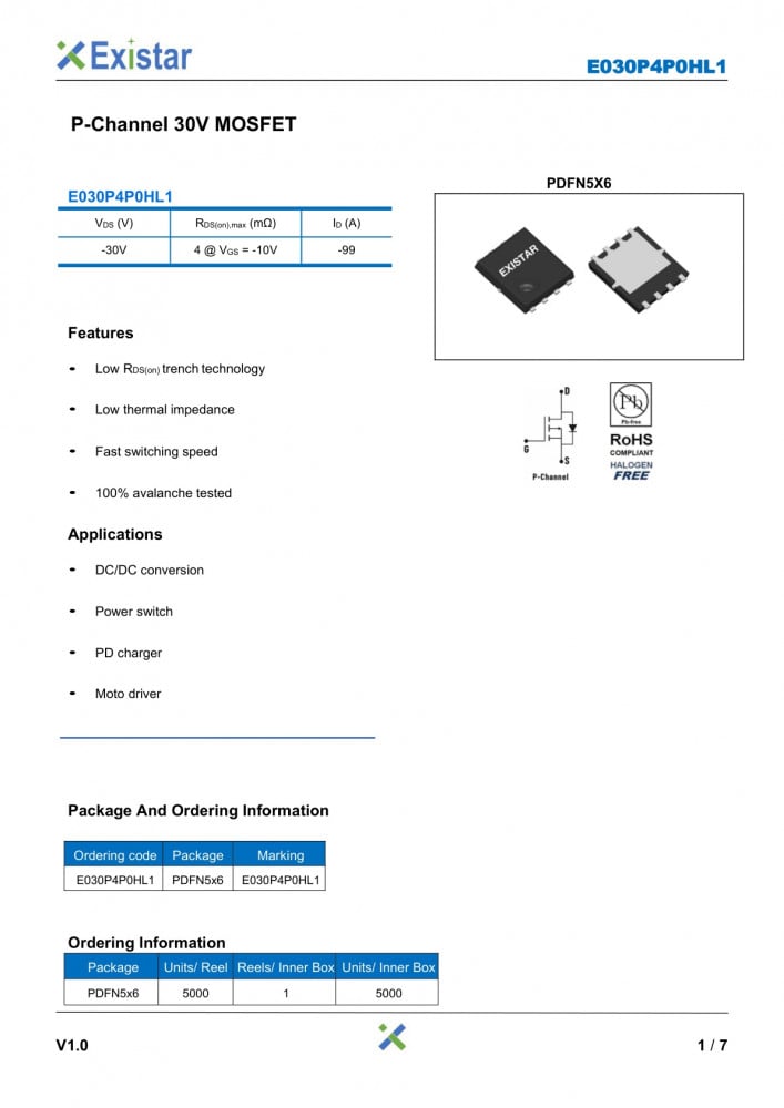 E030P4P0HL1 datasheet page 1