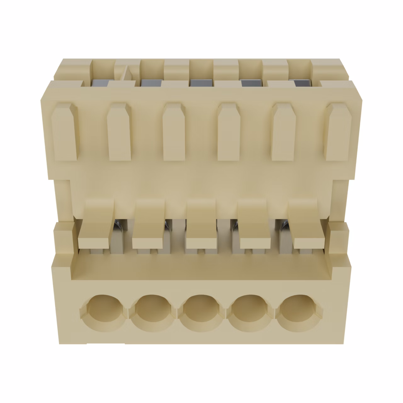 Appli-Mate RAST 2.5 Connector, 2.50mm Pitch, Female, 5 Circuits, All Position Keys, Open Endwalls, Polarizing Rib Between 1/2 for sale