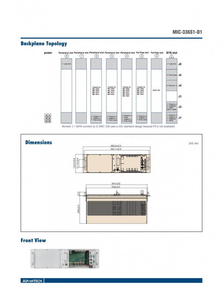 MIC-336S1-D1 technical document page 3