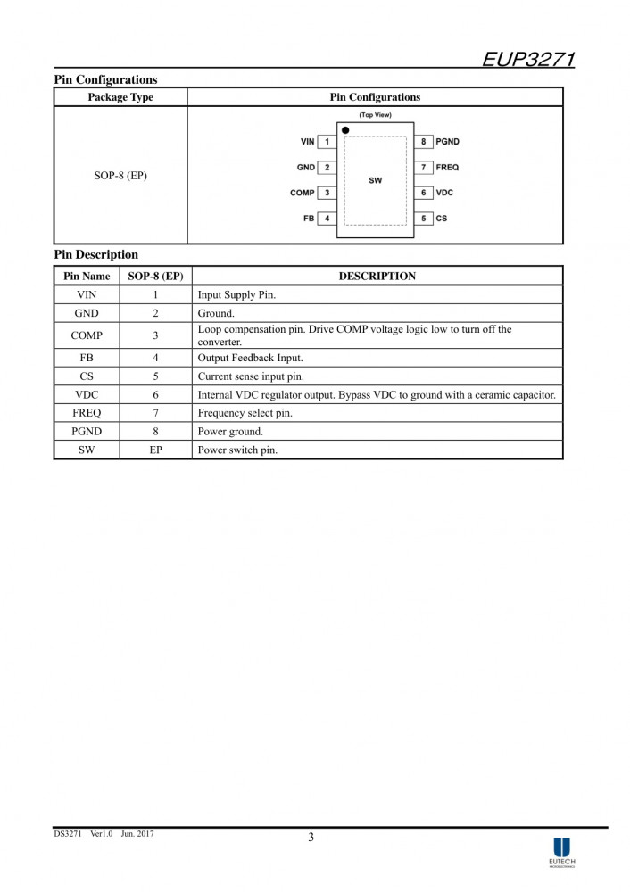 EUP3271 datasheet page 3