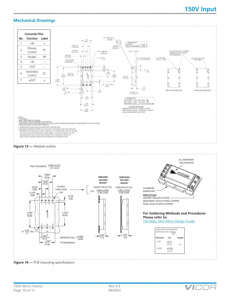 VICOR V150C28H150BN technical document page 10