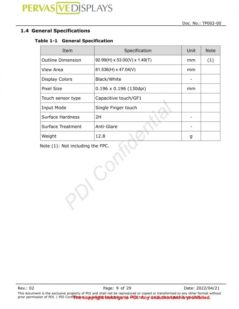 TP370PGH01 specification page 9