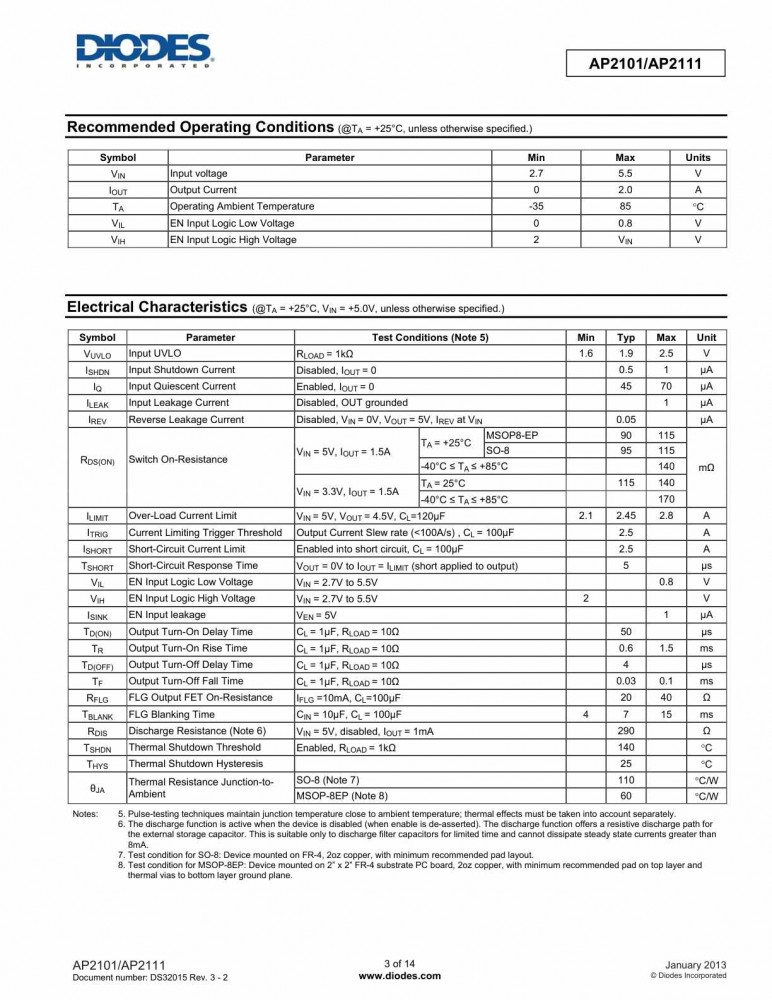 AP2111MPG-13 datasheet page 3