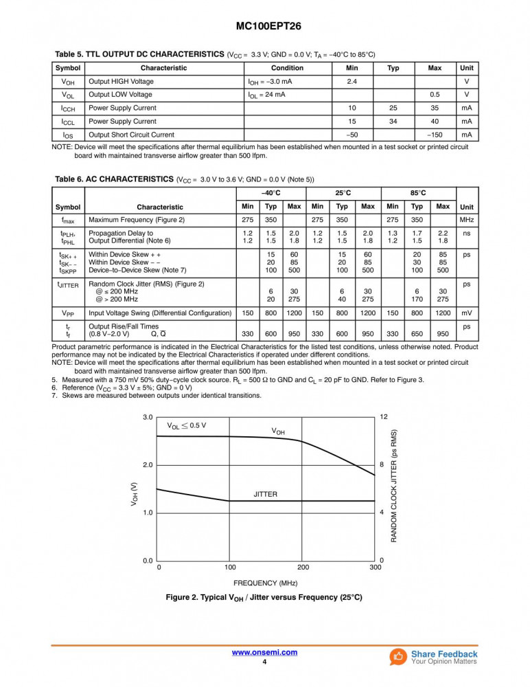MC100EPT26 documentation page 4