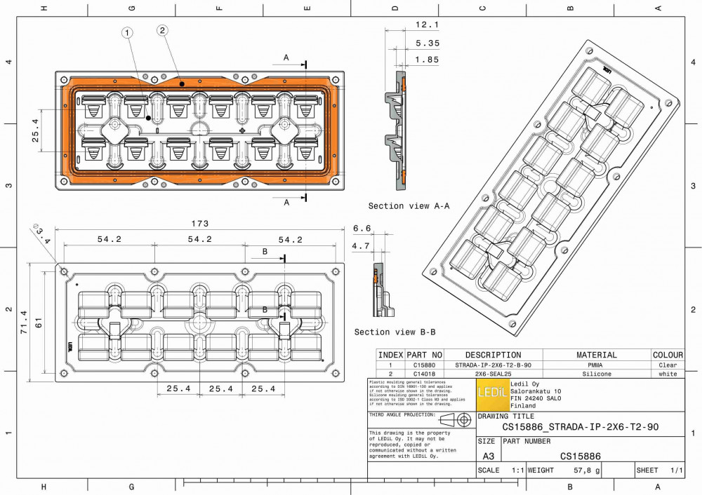 STRADA-IP-2X6-T2-B-90 product drawing preview