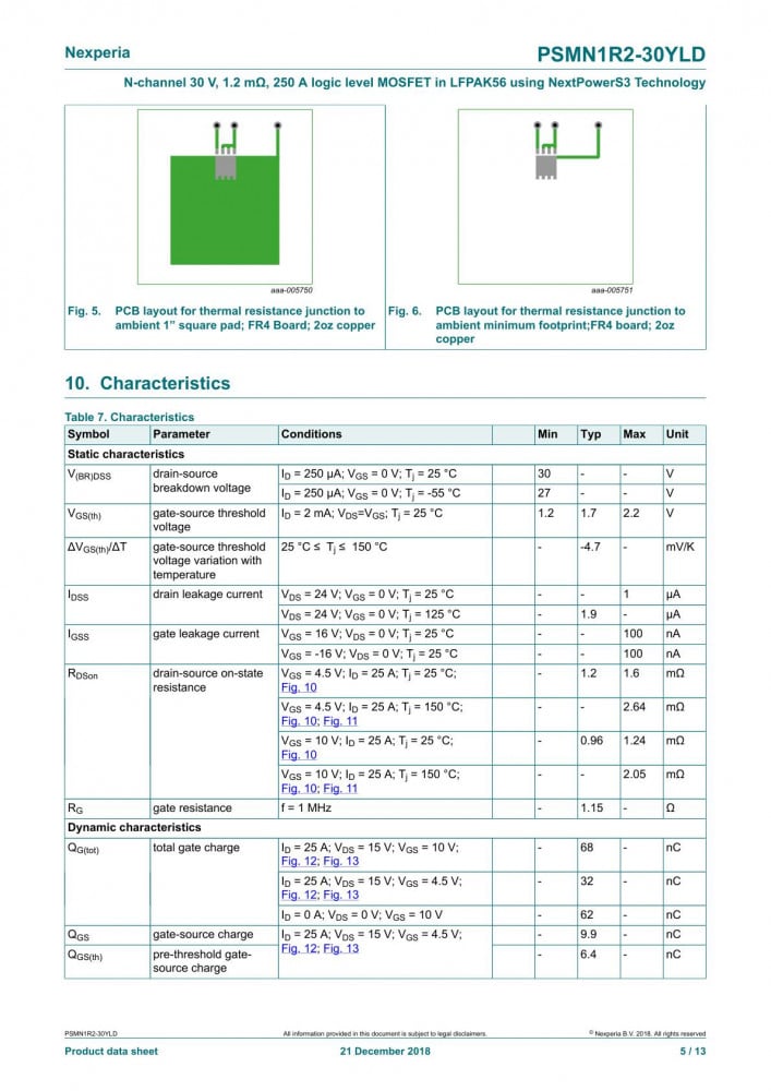 PSMN1R2-30YLD datasheet page 5