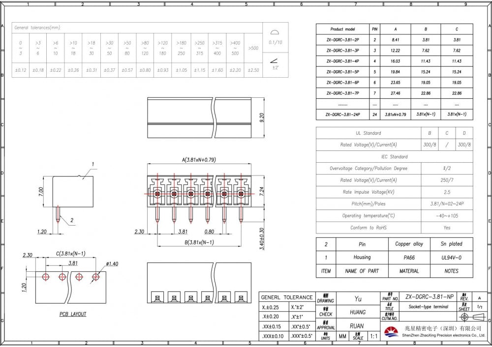 ZX-DGRC-3.81-8P technical drawing page 1