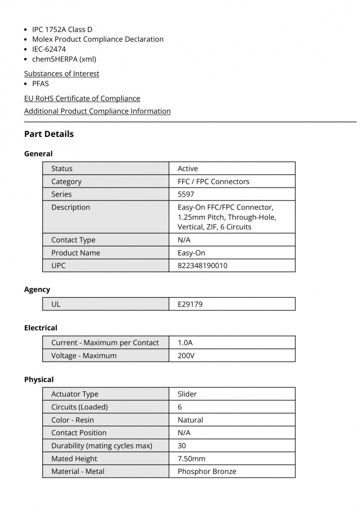 MOLEX 39532065 technical document page 2