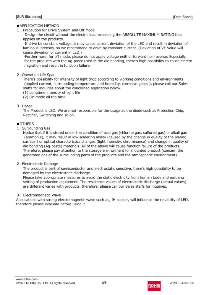 ROHM SLR-56MCT32 technical document page 8