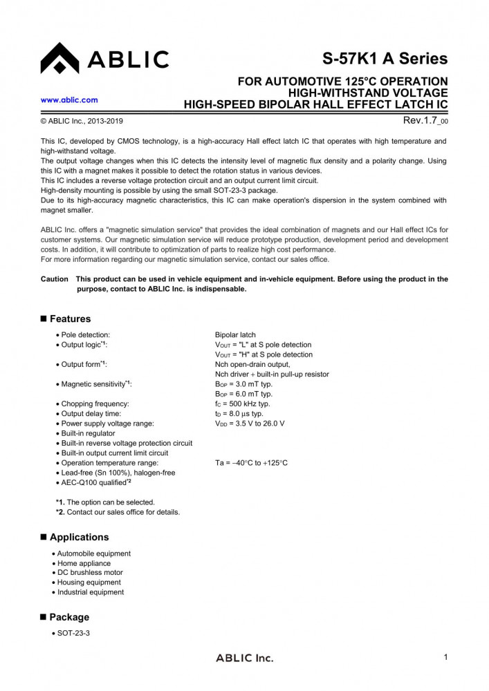 S-57K1 datasheet page 1