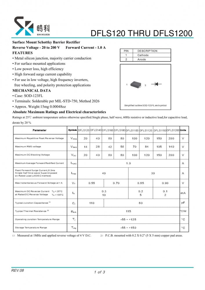 DFLS1100 datasheet page 1