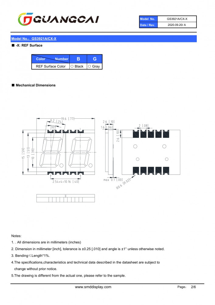 GS3921AR-G mechanical drawing