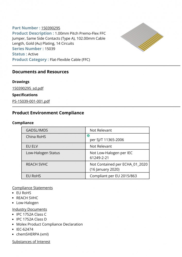 FFC family specification, document page preview 1