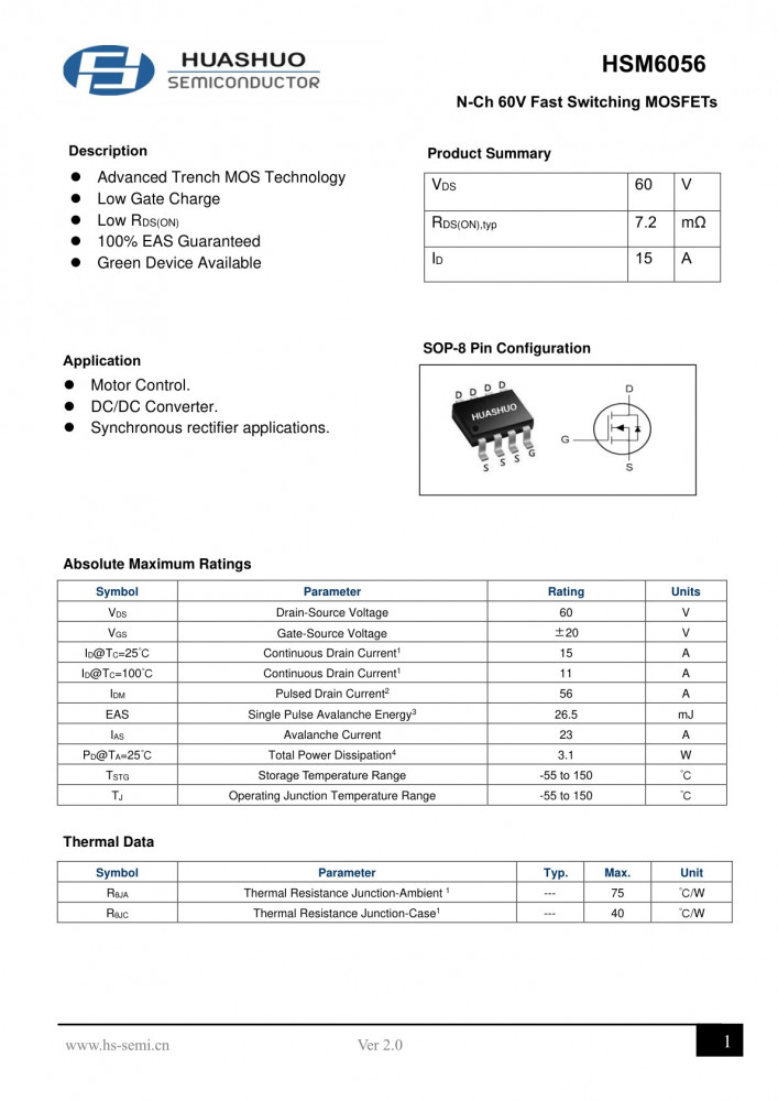 HSM6056 datasheet page 1