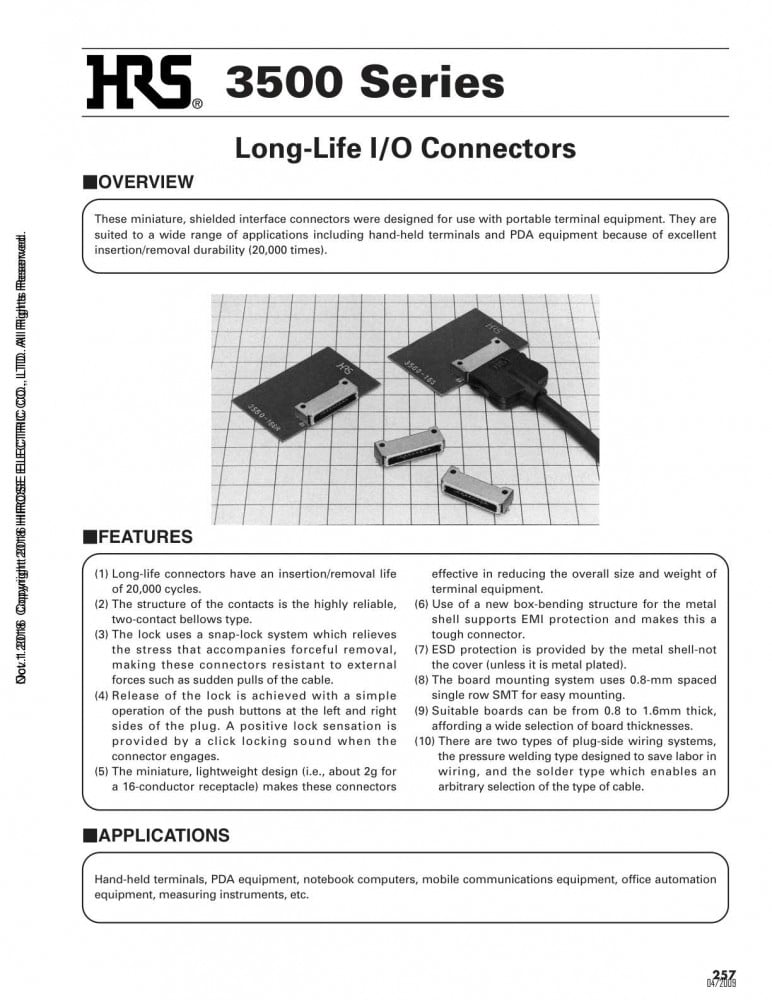 HRS 3500 Series document page 1