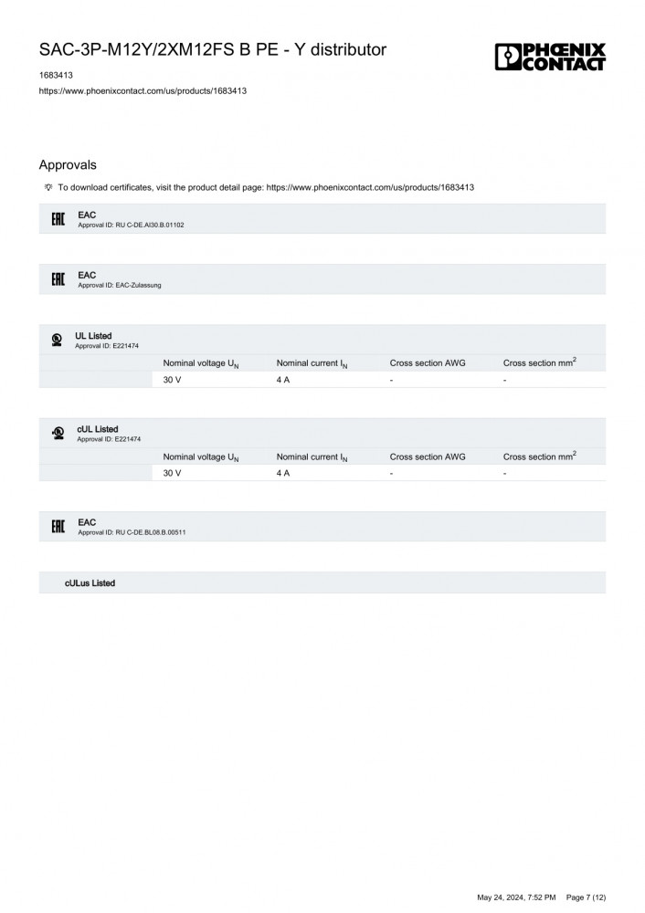 Phoenix Contact 1683413 product documentation page 7