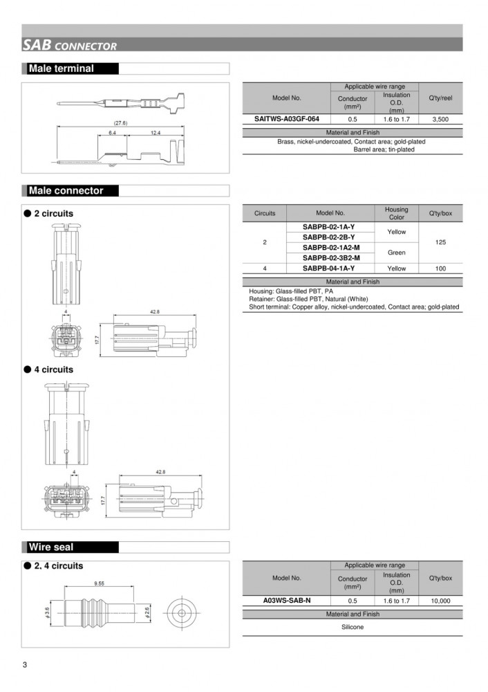 JST SAB connector document page 3