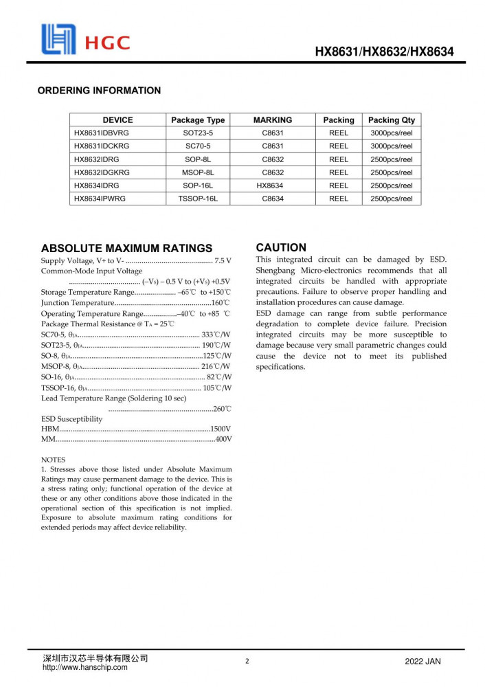 HX8632 datasheet page 2