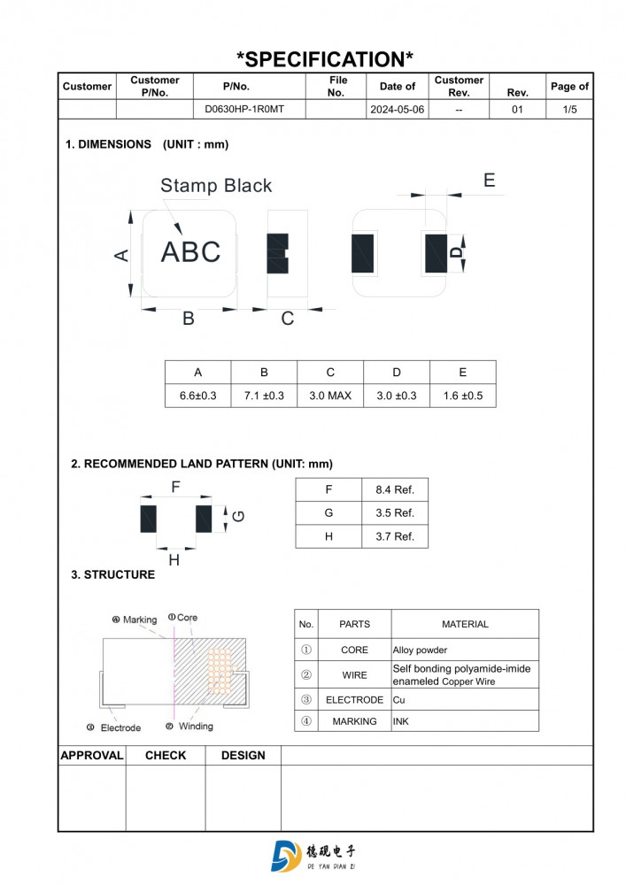 D0630HP-1R0MT datasheet page 3
