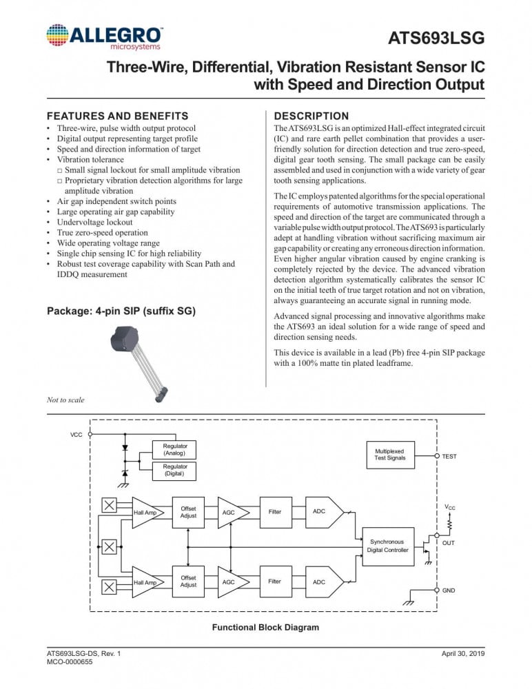 ATS693 datasheet page 1