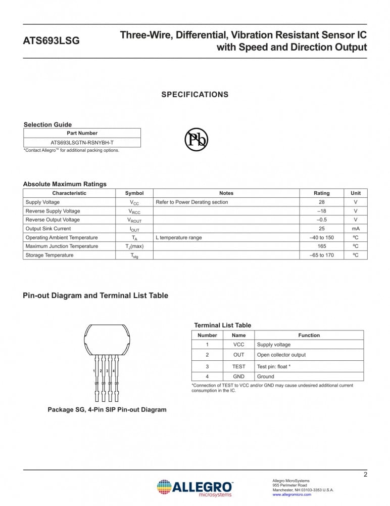 ATS693 datasheet page 2