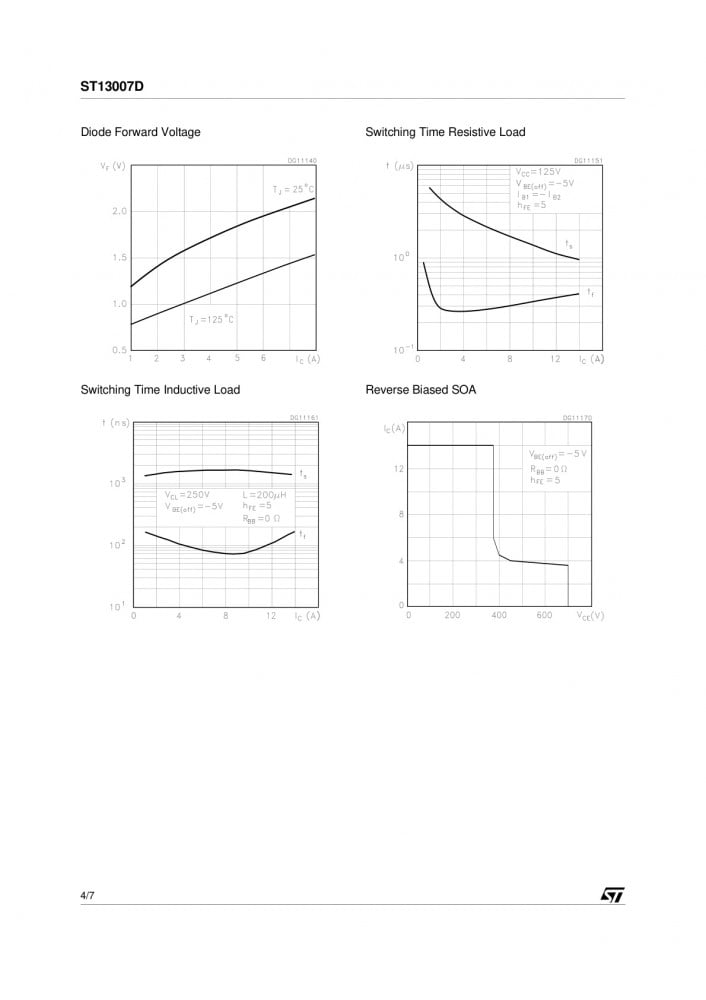 ST13007D datasheet page 4