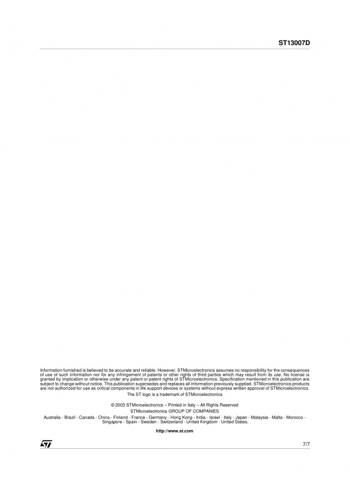 ST13007D datasheet page 7