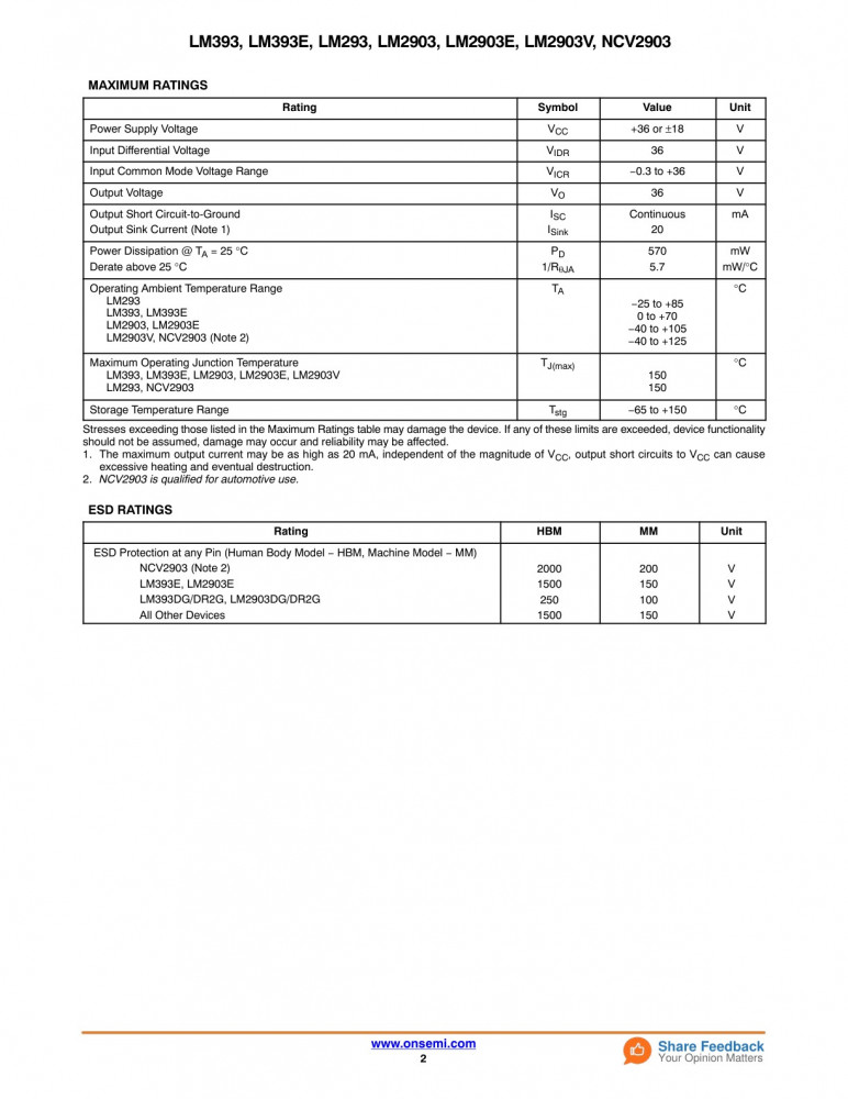 LM2903 datasheet page 2