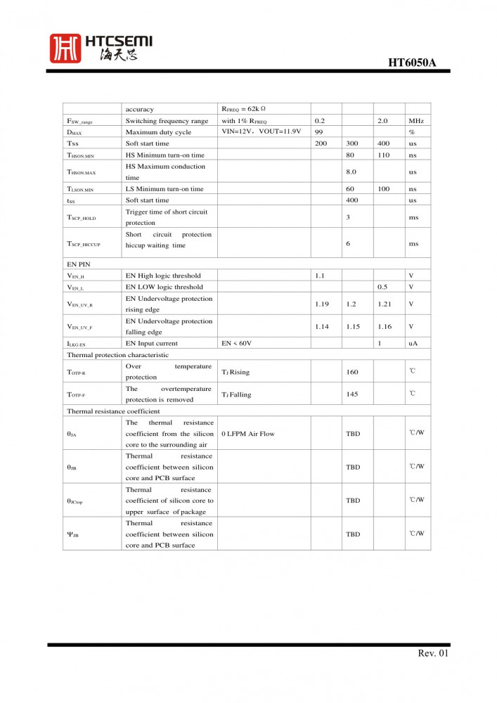 HT6050AREZ datasheet page 5