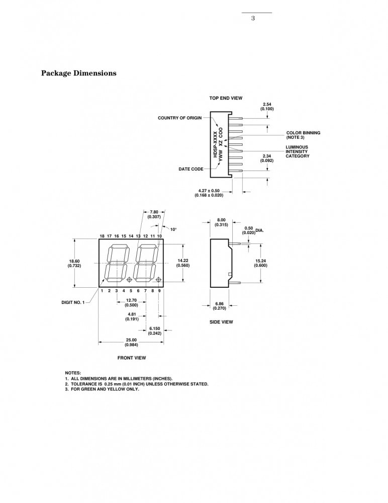 HDSP-521G datasheet page 3