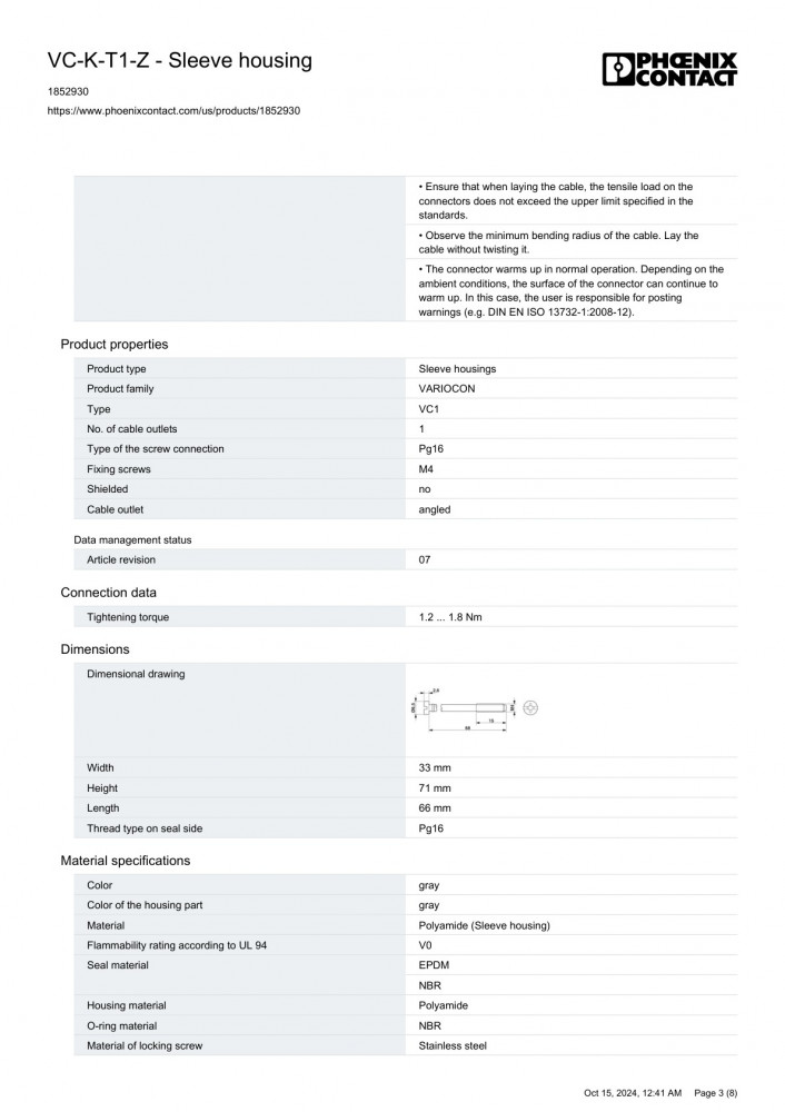 Phoenix Contact 1852930 technical document page 3