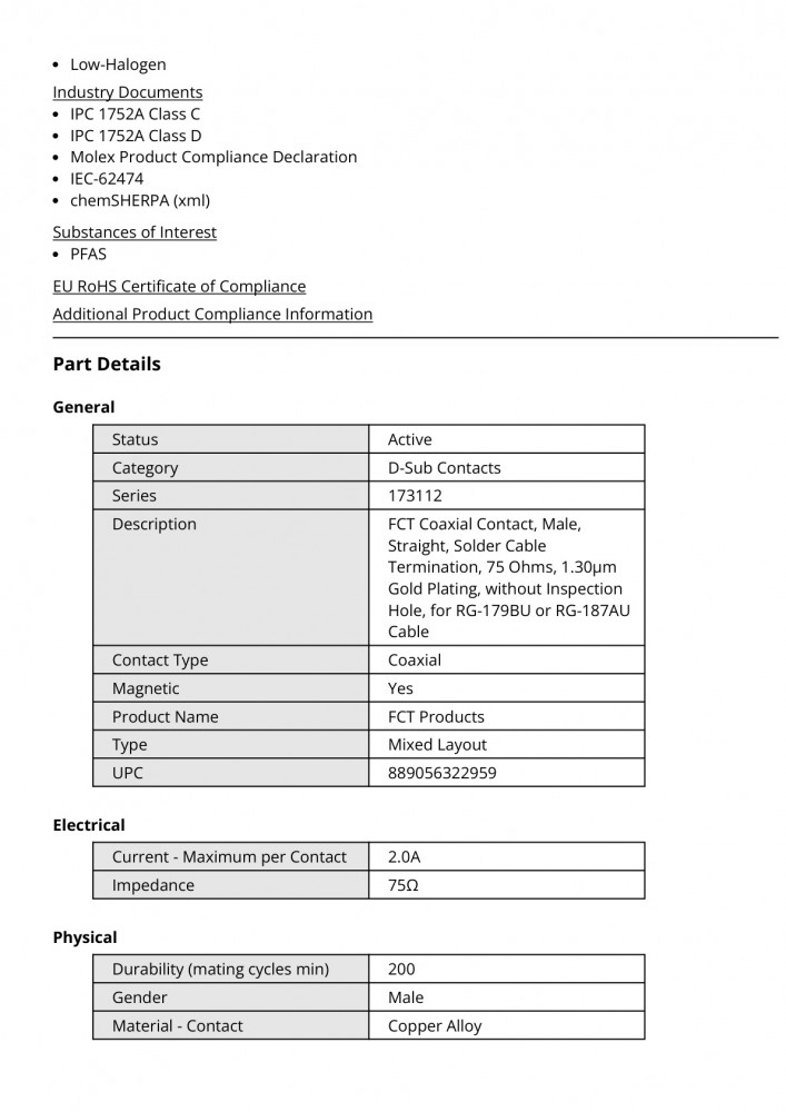 MOLEX 1731120054 document preview, page 2