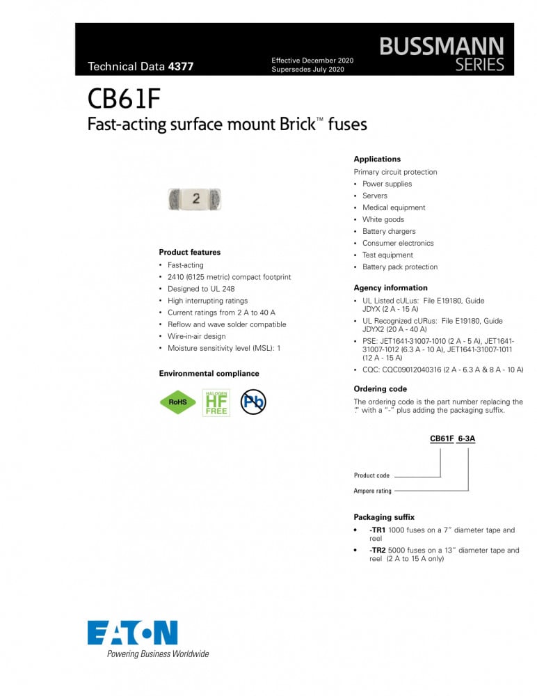 CB61F datasheet page 1