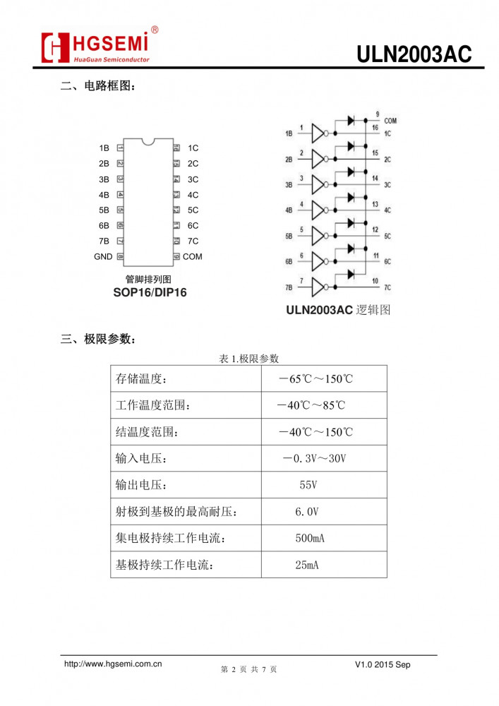 ULN2003AC datasheet page 2