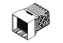 Impact 100 Ohm 4 Pair Right-Angle Daughtercard Receptacle, Right Guided,  8 Columns, 96 Circuits, Plated Through Hole Dimension 0.46mm, Lead-Free
